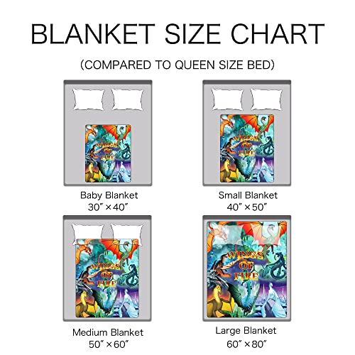Sdyiohk Fantasy Novel Fire Dragon Cartoon Blanket β Personalized Print Throw Blanket β Cozy Soft Blanket for Provide Warm β 30"X40"