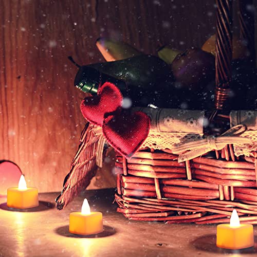BLOCE 1000 Pieces Artificial Rose Petals with 24Pcs Heart Battery LED Tealight Candles, Rose Petals for Romantic Night for Him Set Valentine's Day (Warm White)