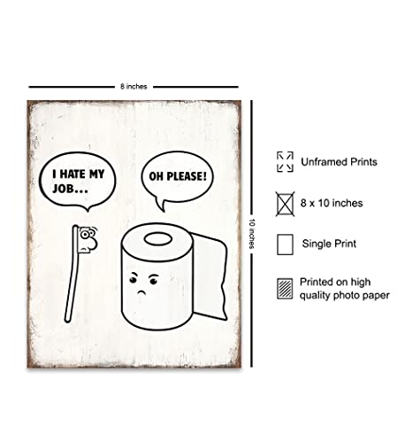 Rustic Bathroom Decor Funny Bathroom Decor - Bathroom Wall Art - Bathroom Pictures - Bath Wall Decor - Restroom Sign - Bathroom Sign - Bathroom Wall Decor - Cute Bathroom Accessories - Powder Room Art