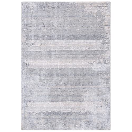 Martha Stewart Collection by SAFAVIEH 2' 6" x 4' Light Grey/Beige MSR8925A Sabrina Entryway Living Room Foyer Bedroom Kitchen Accent Rug