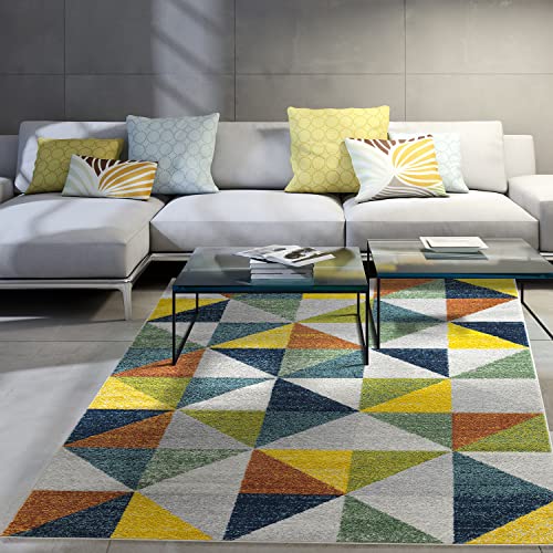 Antep Rugs Geometric 5x7 Modern Indoor Area Rug Siesta (Multi, 5'3" x 7')