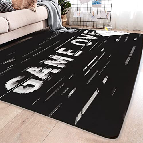 LUCKYLEI Large Game Area Rugs 3D Gamer Carpet Decor Game Printed Living Room Mat Bedroom Controller Player Boys Gifts Home Non-Slip Crystal Floor Polyester Mat 63x94inch