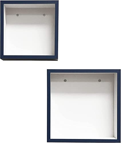 InPlace 2 Pc 10 in W & 8 in W Navy Cube Shelf Set