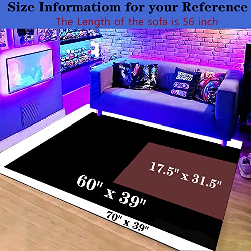 LUCKYLEI Large Game Area Rugs 3D Gamer Carpet Decor Game Printed Living Room Mat Bedroom Controller Player Boys Gifts Home Non-Slip Crystal Floor Polyester Mat 63x94inch