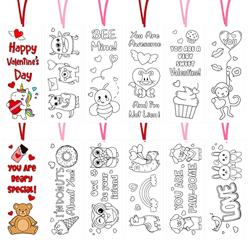 Haooryx 75PCS Color Your Own Bookmarks Kids Creative DIY Coloring Blank Bookmarks Teachers Students Reading Enthusiasts Paint Bookmarks School Paper Art Craft Gift Supplies
