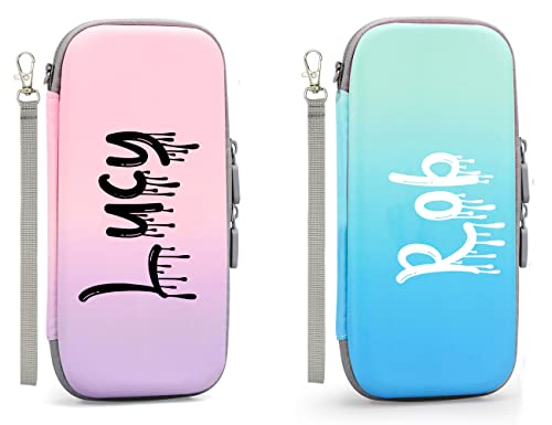 Carry Case Made For Nintendo Switch/Switch OLED Console Custom Name Case with 10 Games Cartridges Protective Cool Groovy 3D Name NC4