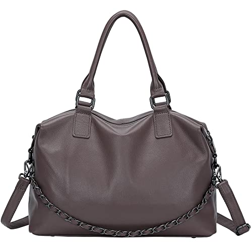 CHERISH KISS Womens Soft Leather Handbags Tote Bag Shoulder Bags Top Handle Satchel Ladies Crossbody Purse(K37 Coffee-1)