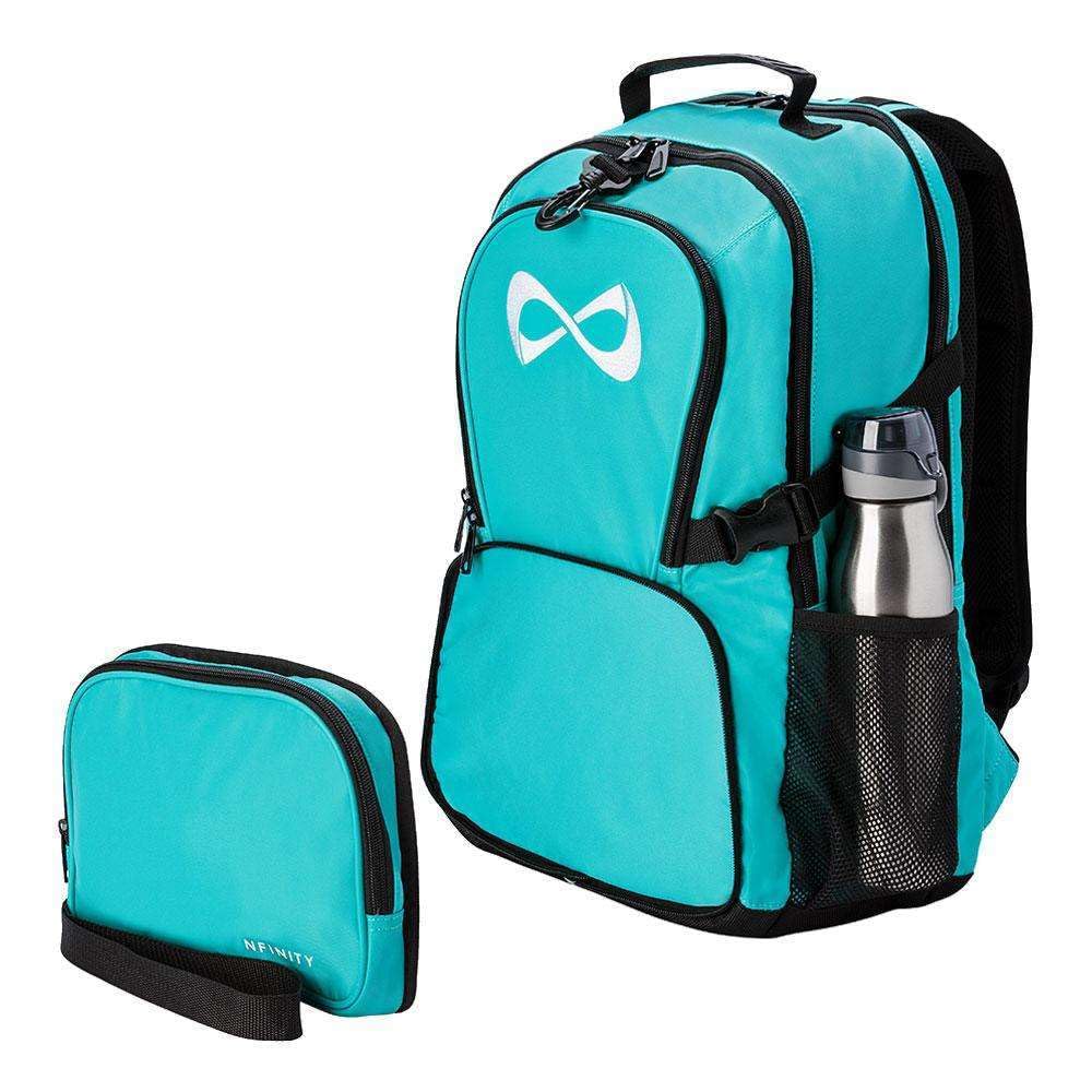 Nfinity Classic Cheer Backpack For Cheerleading - Backpack With Detachable Purse and Laptop Sleeve - Lightweight Backpack for Travelling - Sports Backpack for Cheerleaders (Teal)