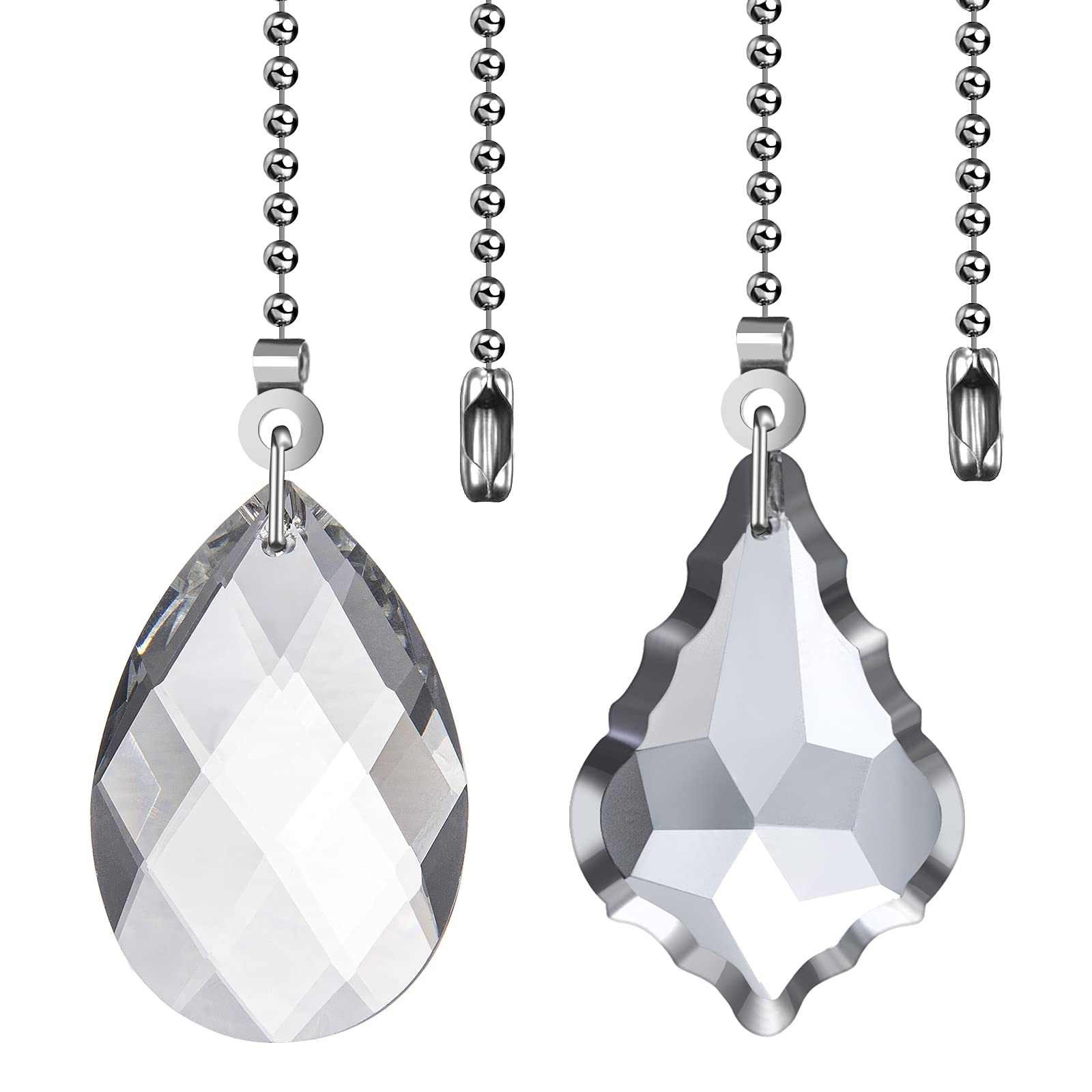 2PCS Ceiling Fan Pull Chains, Premium Fan Pull Chain with 20-inches Extension Chains