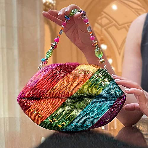 Mary Frances Womens Mary Frances Rainbow Kisses Top Handle handbag, Multi, One Size US