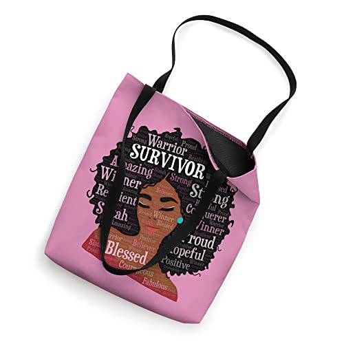 African American Breast Cancer Survivor Afro Art Tote Bag
