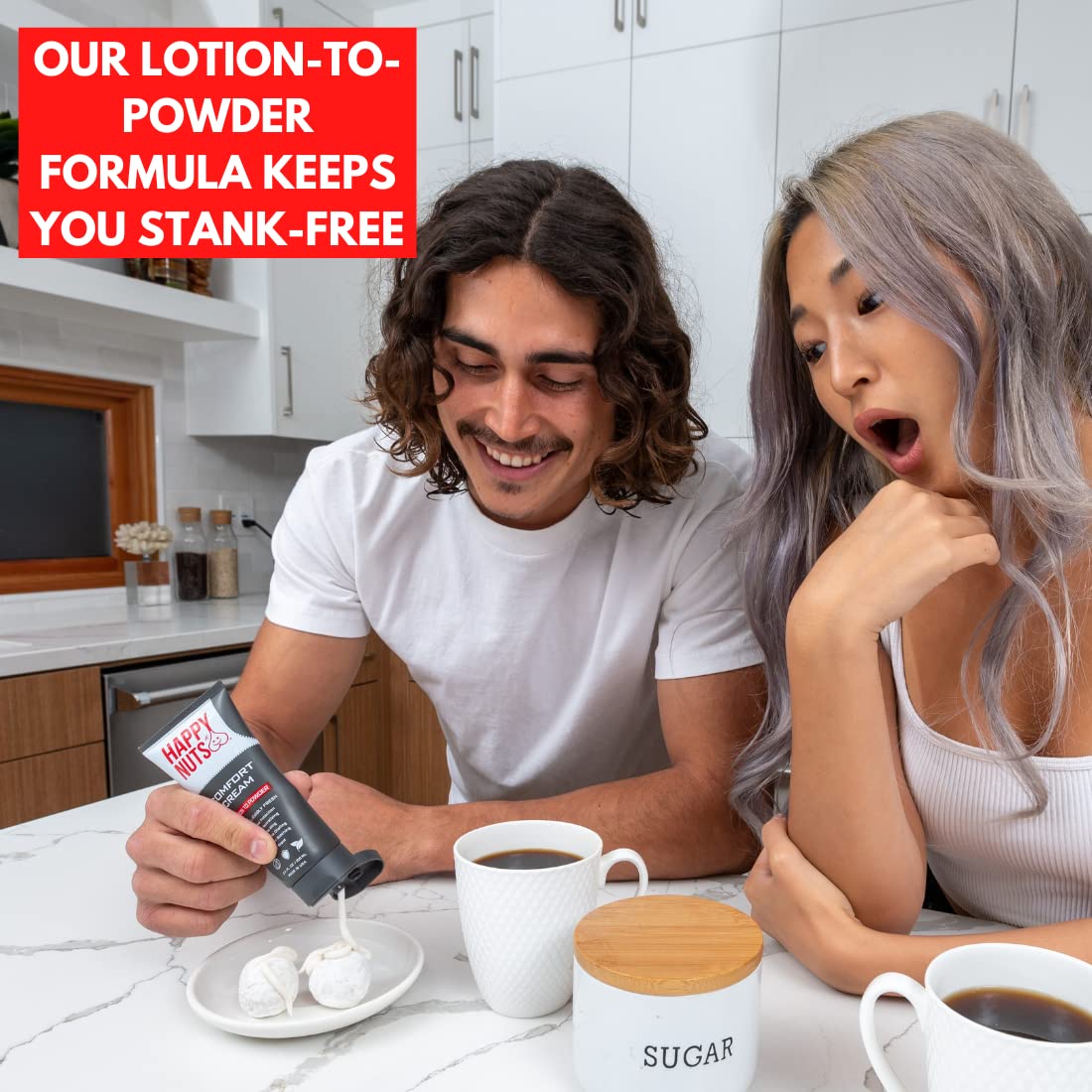 Happy Nuts Bundle - The Ballber Electric Groin Trimmer, Comfort Cream Ball Deodorant, and Comfort Powder for Men