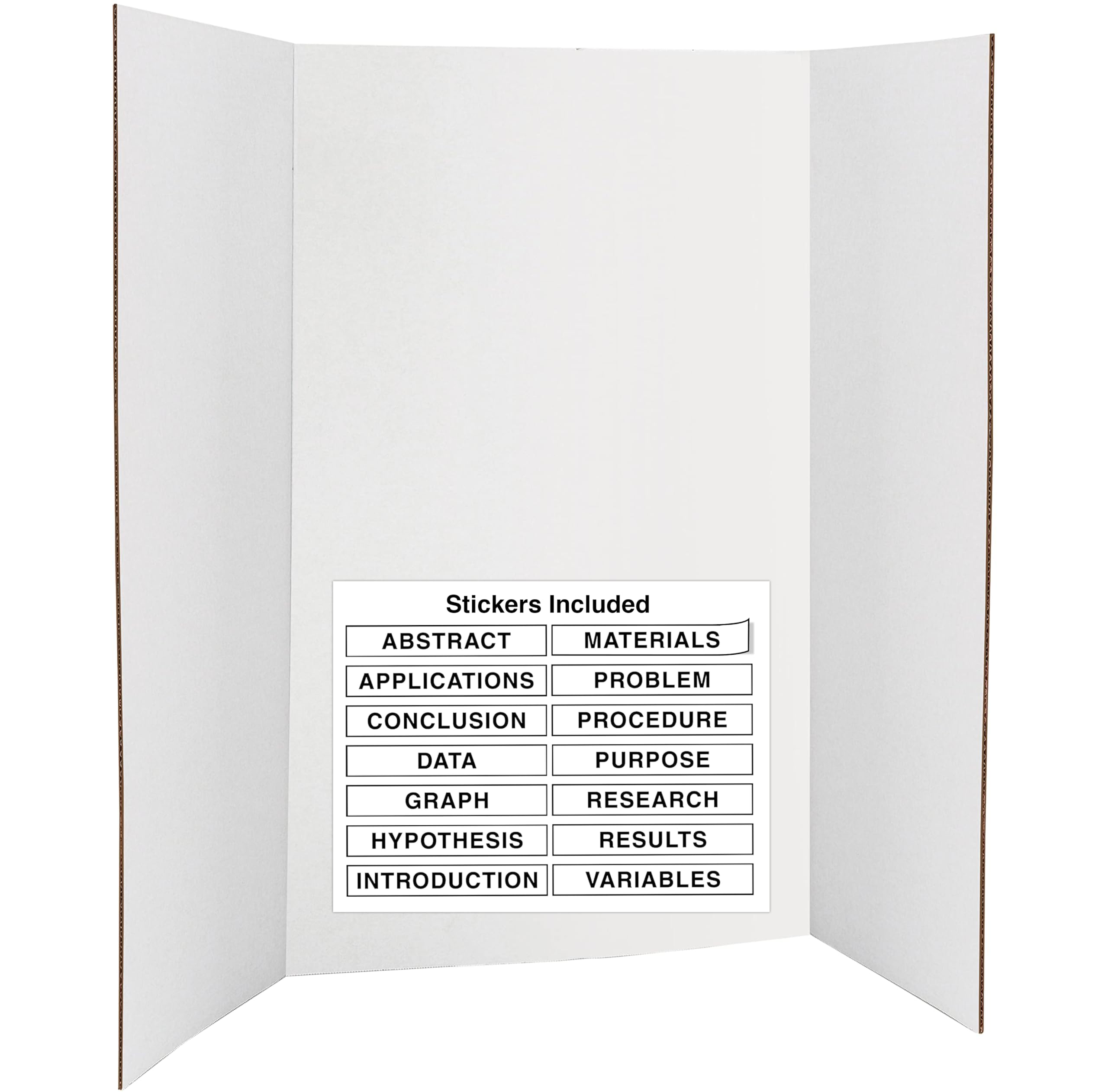 Trifold Poster Board 36" x 48" White Presentation Board Science Fair Display Boards - for School, Fun Projects and Business Presentations - by Emraw