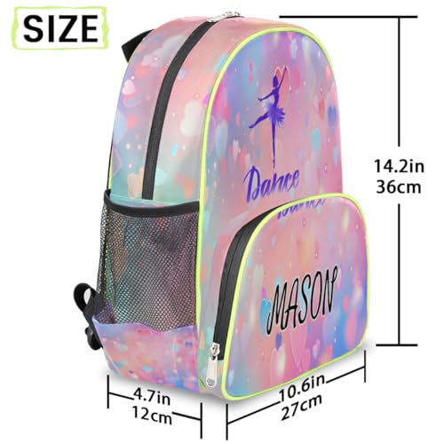 CNNINGYI Personalized Name Cheerleaders Backpack Customized Lightweight Ballet Dance Bag for Little Girls