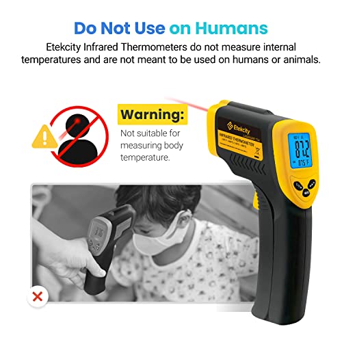 Etekcity Infrared Thermometer Upgrade 774, Heat Temperature Temp Gun for Cooking, Laser IR Surface Tool for Pizza, Griddle, Grill, HVAC, Engine, Accessories, -58°F to 842°F, Yellow