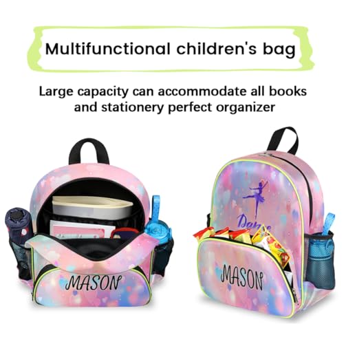 CNNINGYI Personalized Name Cheerleaders Backpack Customized Lightweight Ballet Dance Bag for Little Girls