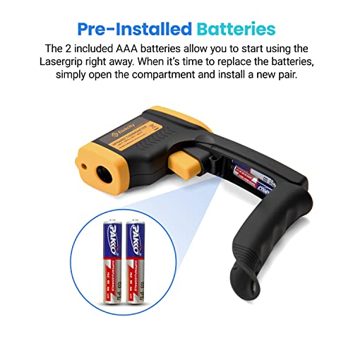 Etekcity Infrared Thermometer Upgrade 774, Heat Temperature Temp Gun for Cooking, Laser IR Surface Tool for Pizza, Griddle, Grill, HVAC, Engine, Accessories, -58°F to 842°F, Yellow