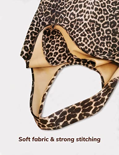 Heesch Tote Bag Leopard Hobo Bag Cheetah Print Hippie Bag Fabric Shopping Bag Cloth Purse for Women (Leopard)