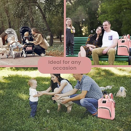 CRAWL Diaper Backpack, Bag, Waterproof Backpack, Baby Girl, Baby Boy, Back Pack, Newborn, Red, Blue, Pink, Multicolored, Backpack (Pink)