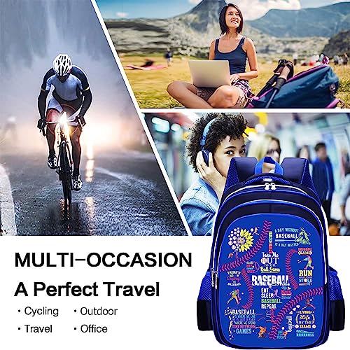JDEIFKF Baseball Backpack Laptop Backpack For Men Women, Baseball Backpacks Shoulder Bag For Travel Hiking Camping Daypack
