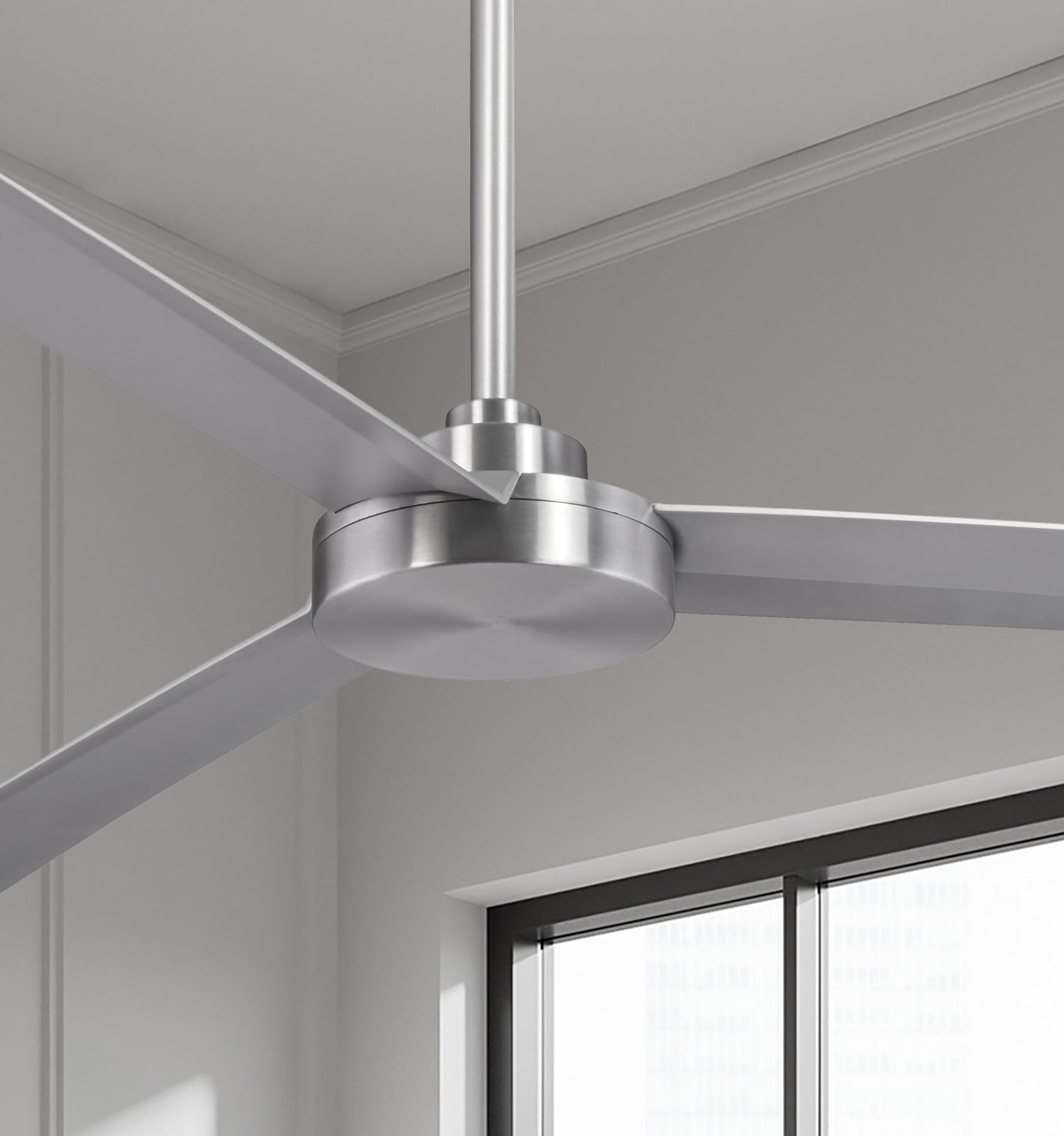 Minka Aire F624-ABD Roto XL, 62" 3-Blades Ceiling Fan in Brushed Aluminum Finish with Silver Blades