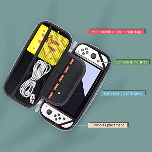 Pink Carry Made Case For Nintendo Switch/Switch OLED Console Custom Name Case with 10 Games Cartridges Protective Hearts 3D Name NC5