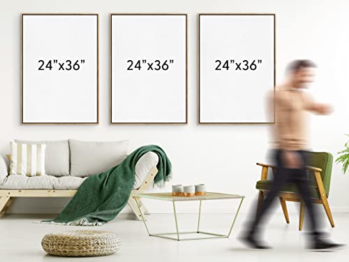 SIGNWIN 3 Piece Framed Canvas Wall Art Woodland Nursery Decor Forest Rivers Canvas Prints Home Artwork Decoration for Living Room,Bedroom - 24"x36"x3 Black