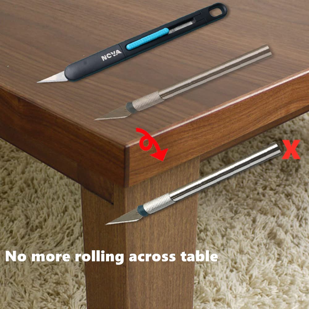 Nova 121PCS Premium Craft & Hobby Knife Set, 1 Precision Knife with 120 SK2 #11 Hobby Blade Refill, Combination of Safety Art Knife and Sharp blades for Leather Art, Scrapbooking, Foam, Clay, Carving.