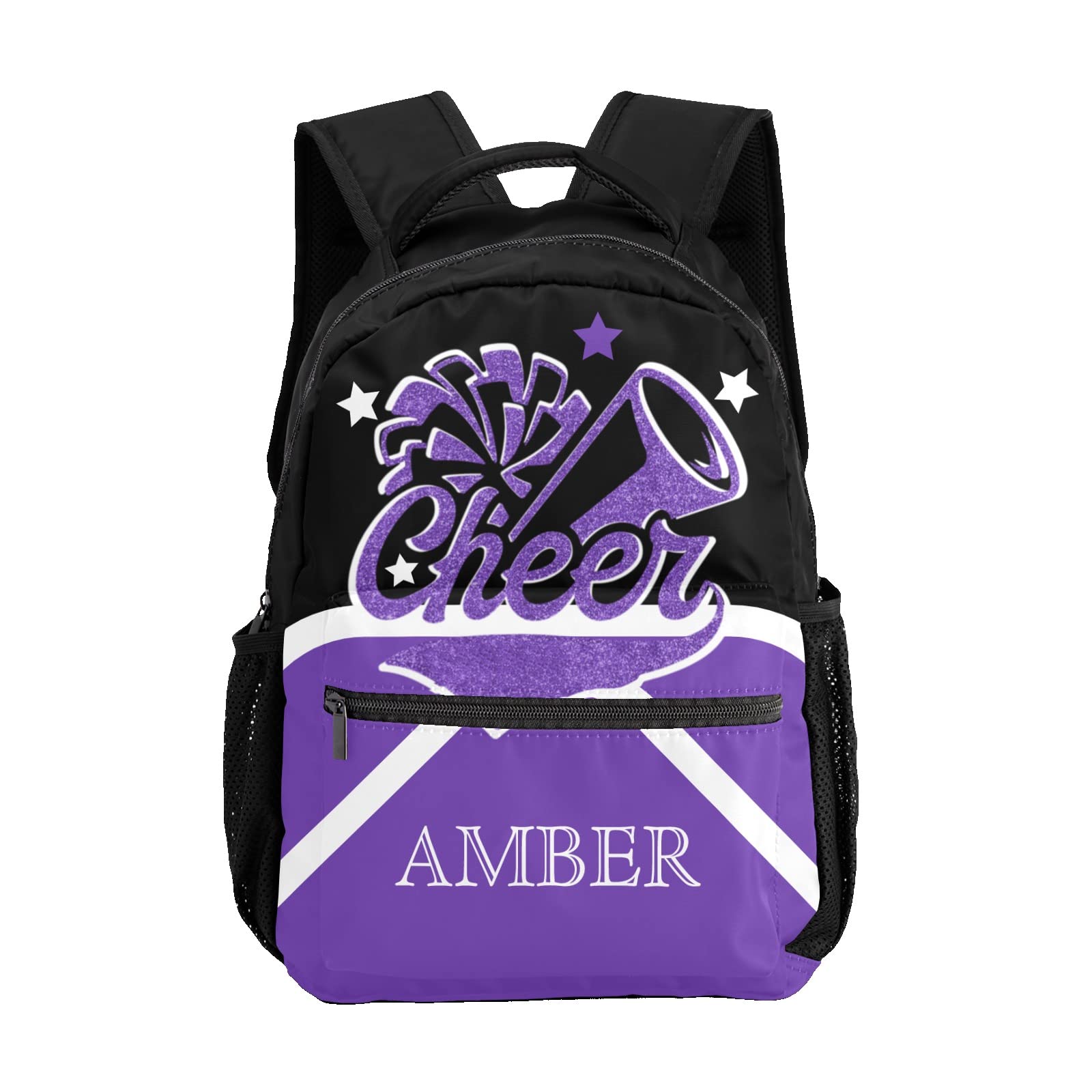 SunFancyCustom Star Cheerleaders Cheer Purple Backpack Personalized Daypack Laptop Travel Hiking Bag with Name
