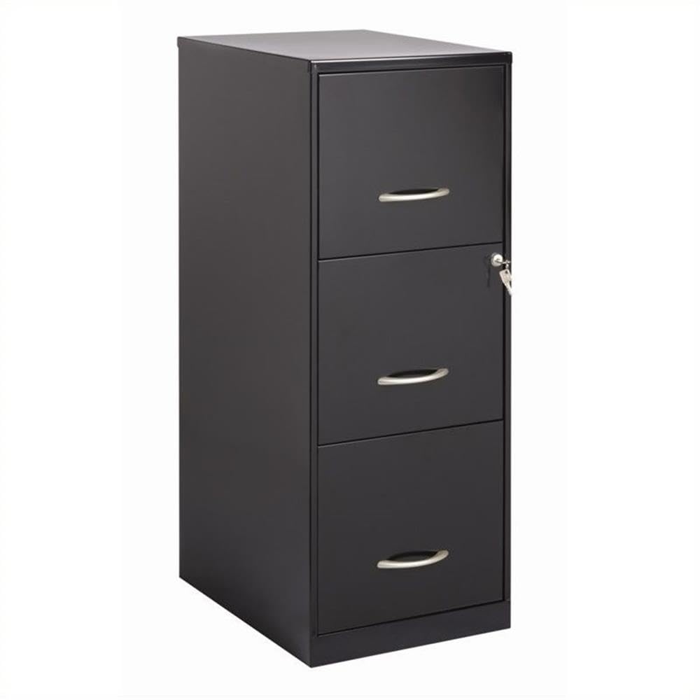 Office Designs Cooper 3 Drawer Letter File Cabinet in Black