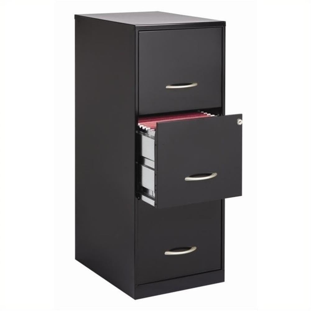 Office Designs Cooper 3 Drawer Letter File Cabinet in Black