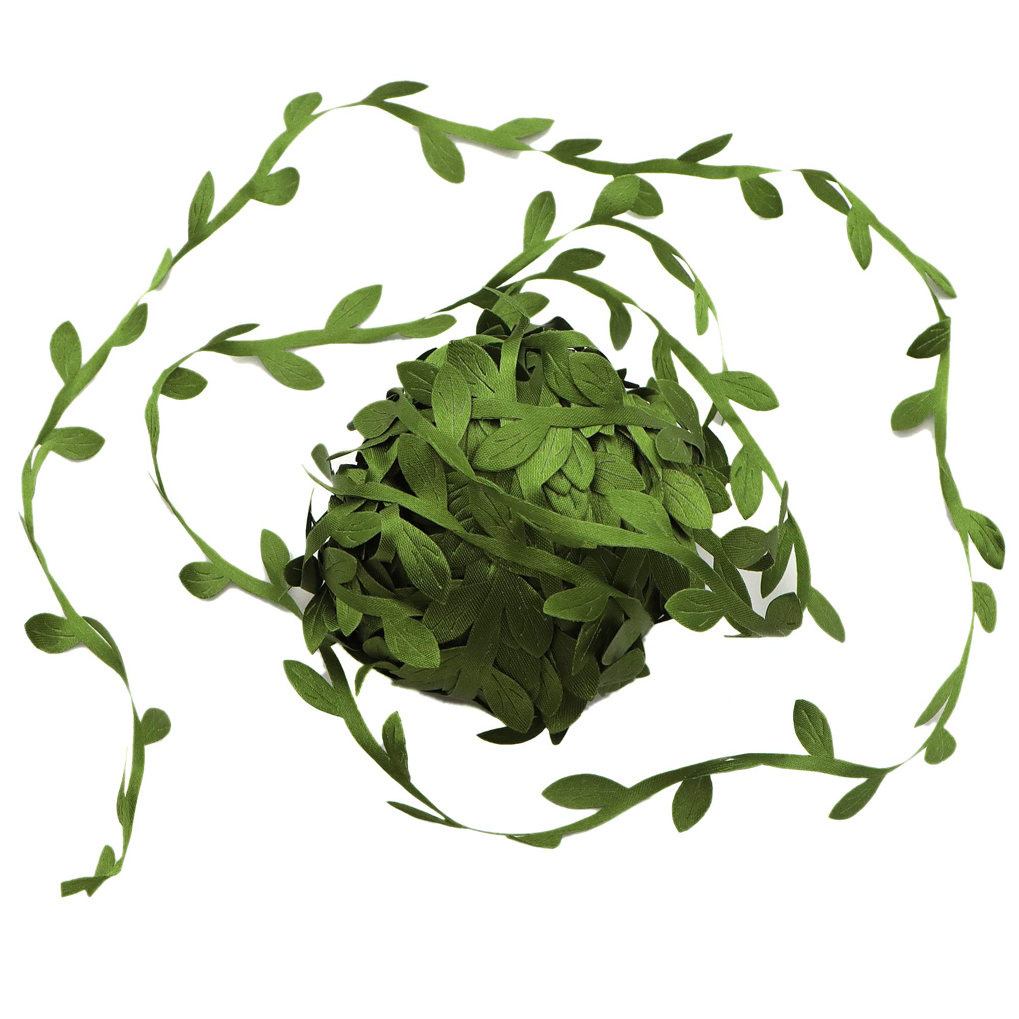 David accessories Olive Green Leaves Leaf Trim Ribbon -20 Yards - for DIY Craft Party Wedding Home Decoration (Olive Green)