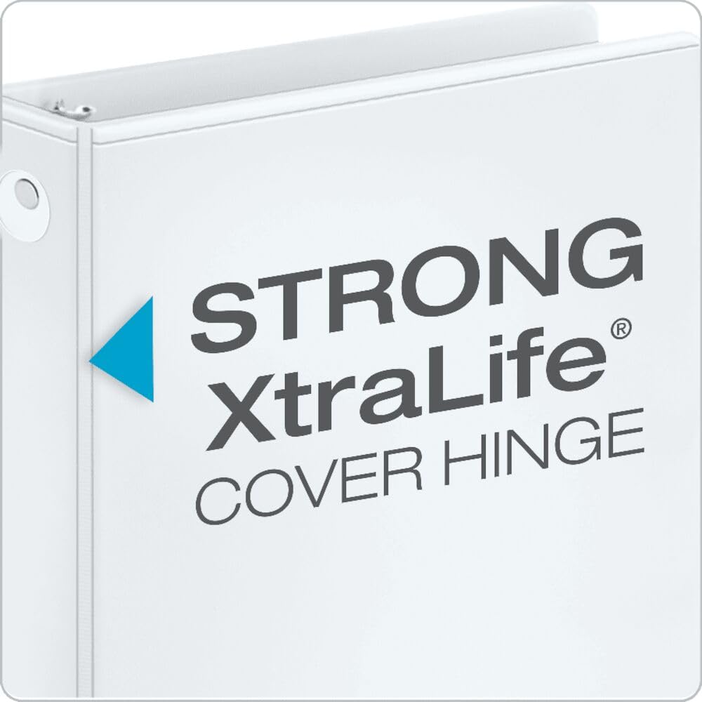 Cardinal Economy 3 Ring Binder, 1 Inch, Presentation View, White, Holds 225 Sheets, Nonstick, PVC Free, 4 Pack of Binders (79510)