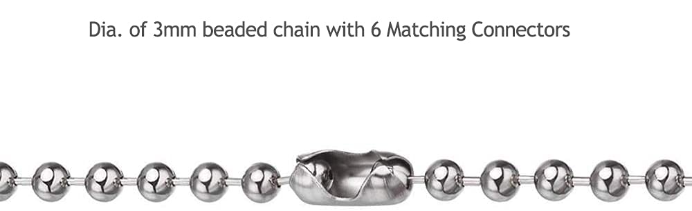 Pull Chain Extension for Ceiling Fans and Light Fixture, 59-inch Long with 6 Matching Connectors (Silver)