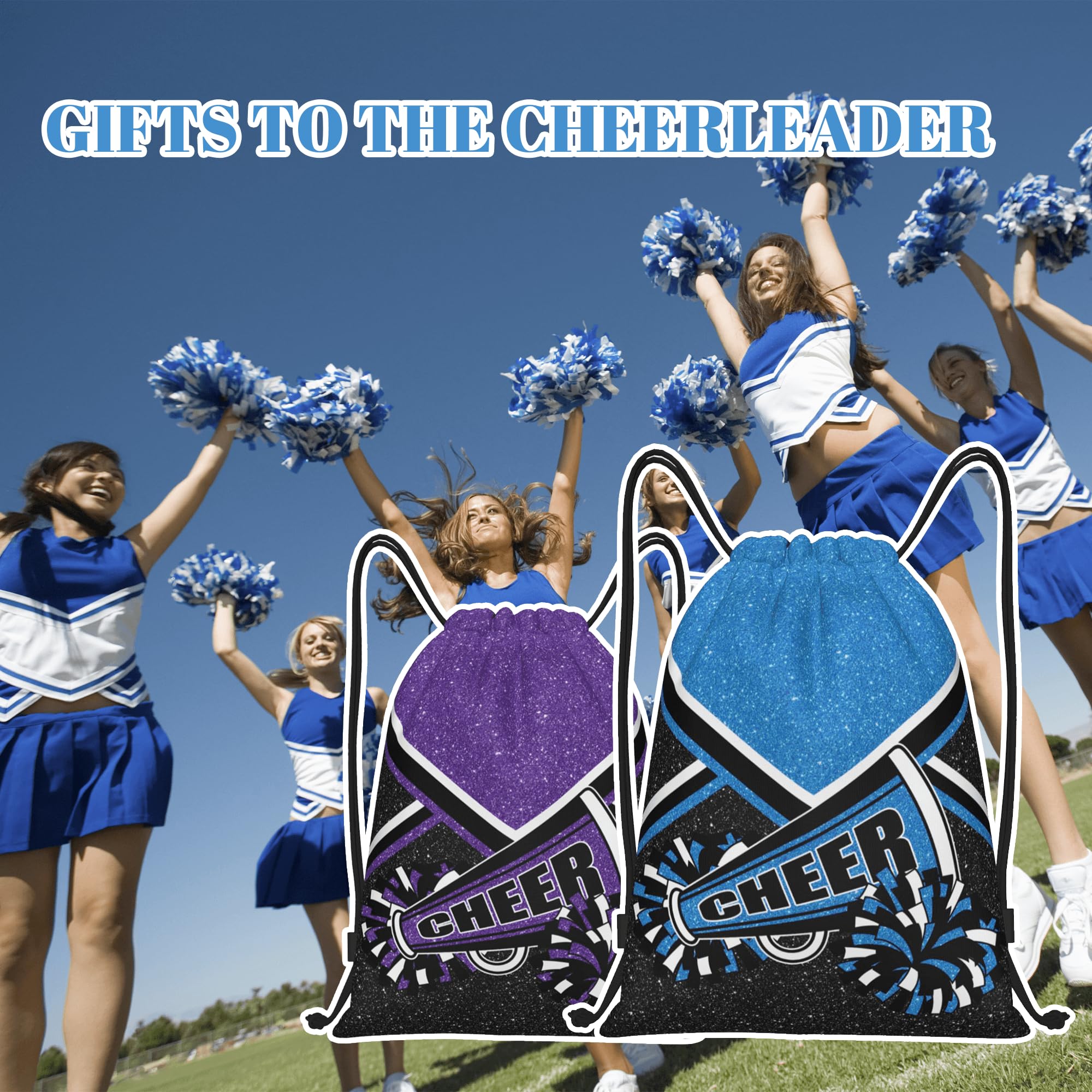 Custom Cheerleading Drawstring Bag Personalized Cheer Bags with Name Cheer Drawstring Bag for Cheerleaders Cheerleader Gift