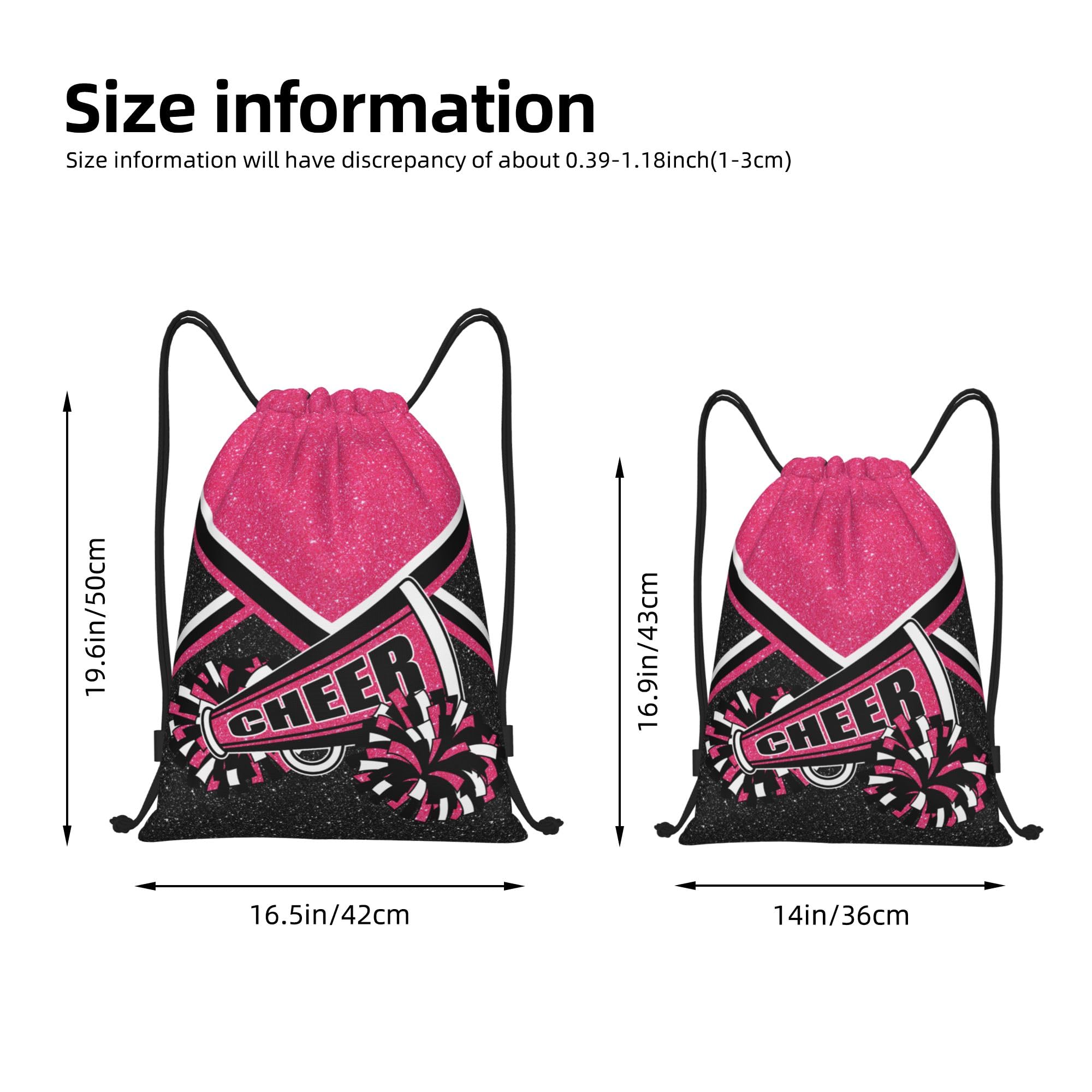 Custom Cheerleading Drawstring Bag Personalized Cheer Bags with Name Cheer Drawstring Bag for Cheerleaders Cheerleader Gift