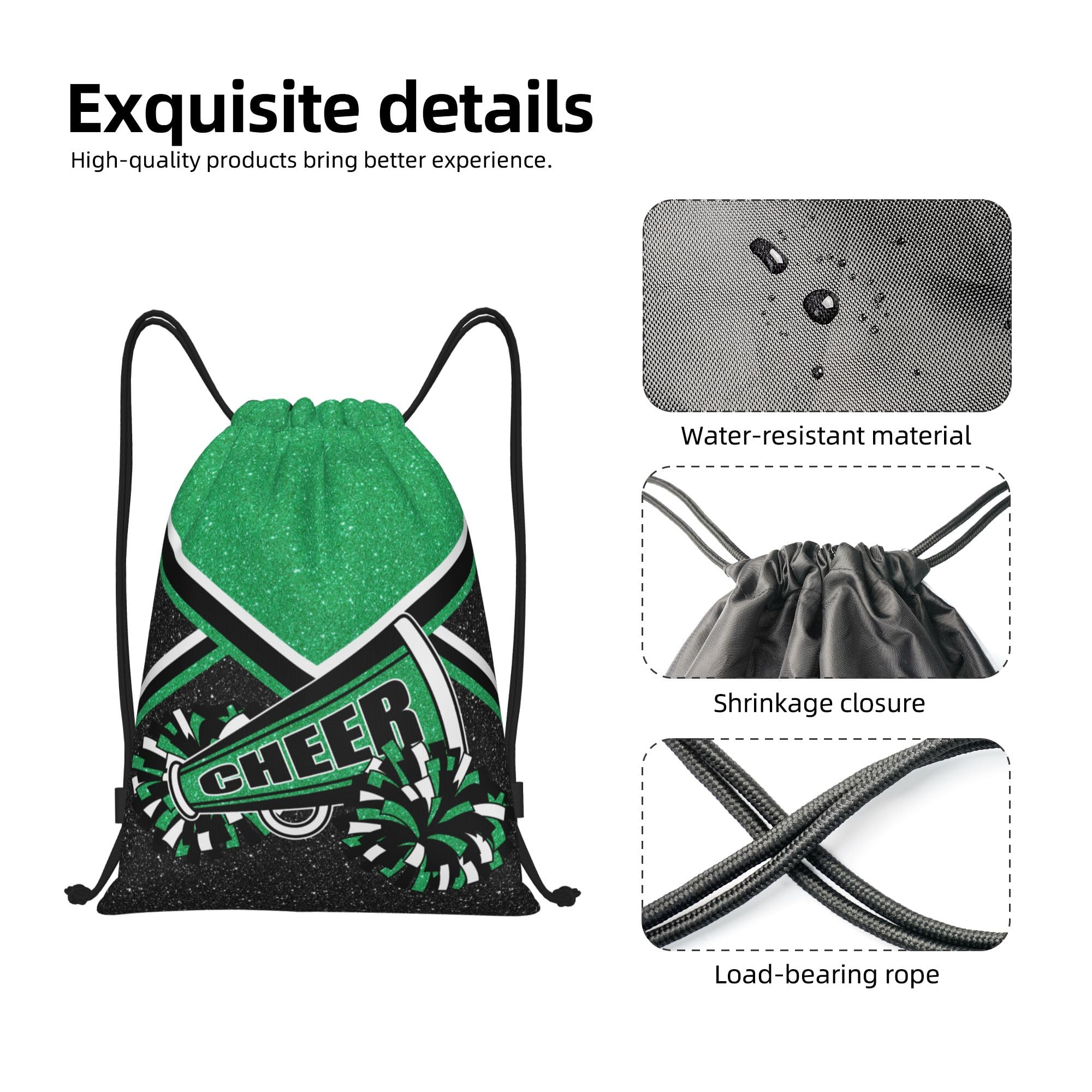 Custom Cheerleading Drawstring Bag Personalized Cheer Bags with Name Cheer Drawstring Bag for Cheerleaders Cheerleader Gift