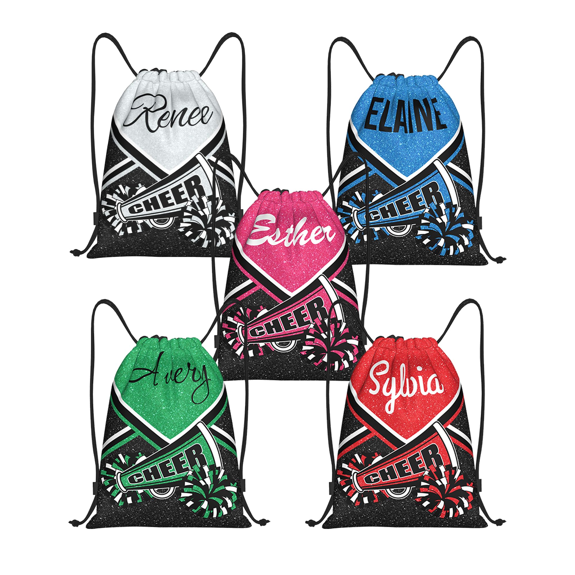 Custom Cheerleading Drawstring Bag Personalized Cheer Bags with Name Cheer Drawstring Bag for Cheerleaders Cheerleader Gift