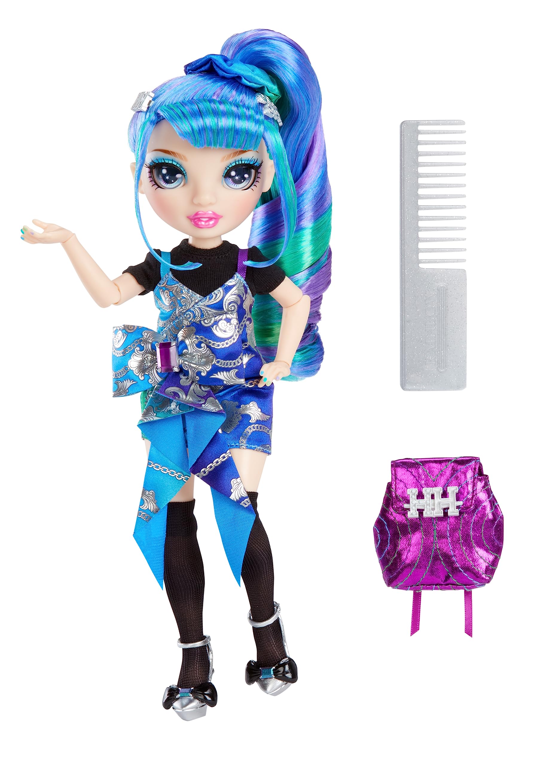 Rainbow High Junior High Special Edition Holly De’Vious - 9" Blue and Green Posable Fashion Doll with Accessories and Open/Close Soft Backpack. Great Toy Gift for Kids Ages 4-12