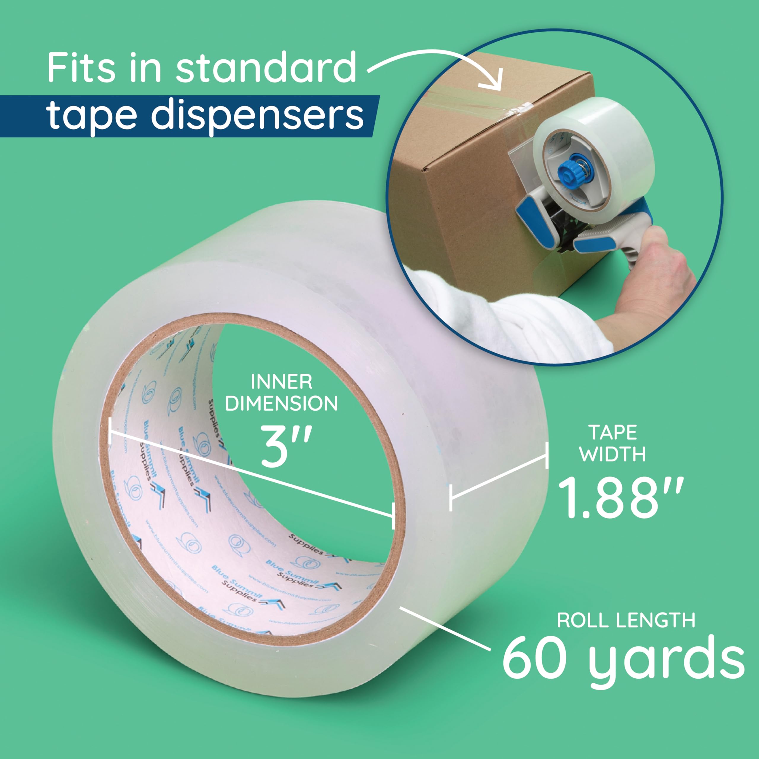 12 Pack Heavy Duty Packaging Tape, Clear Packing Tape Designed for Moving Boxes, Shipping, Office, Commercial Grade 2.7mil Thick, 60 Yard Length, 720 Total Yards
