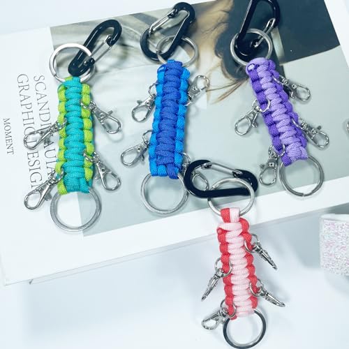 Cheer Bow Holder - Cheerleader Backpack Bow Organizer - Durable Paracord Hair Bow Hanger Cheer Bag Accessories - Cheerleading Gift for Cheer Teams - Blue/2 Pack