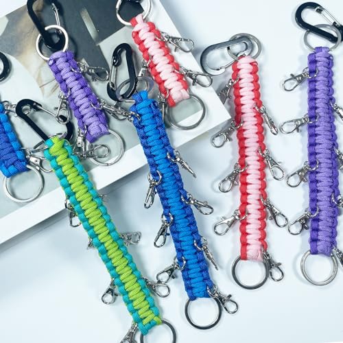 Cheer Bow Holder - Cheerleader Backpack Bow Organizer - Durable Paracord Hair Bow Hanger Cheer Bag Accessories - Cheerleading Gift for Cheer Teams - Blue/2 Pack