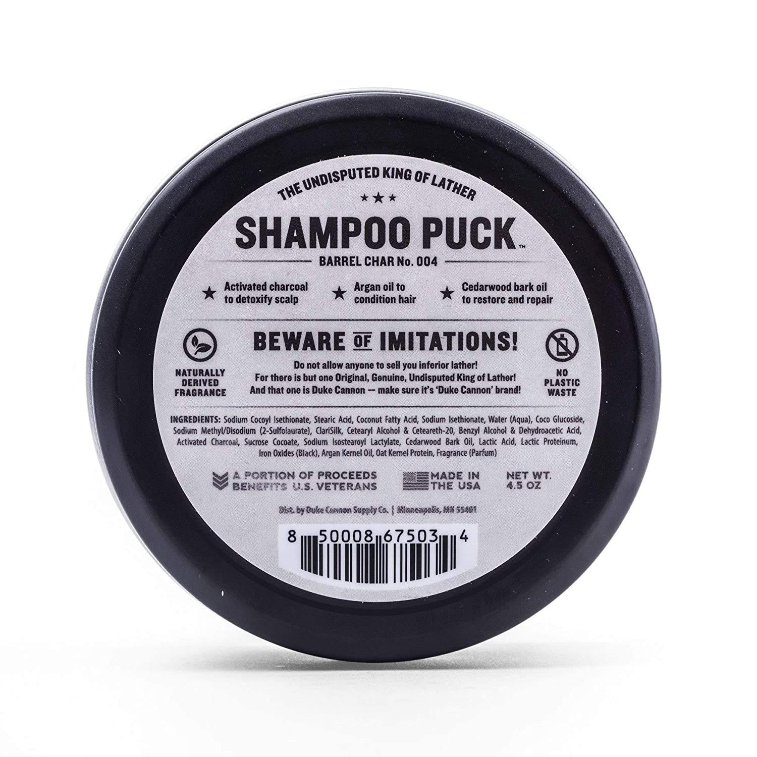 Duke Cannon Supply Co. Shampoo Puck for Men Hat Trick (Barrel Char, Gold Rush, Field Mint) Variety-Pack - Eco Friendly, Plastic Free, Solid Shampoo, Concentrated, Long-Lasting, 4.5 oz (Variety 3 Pack)