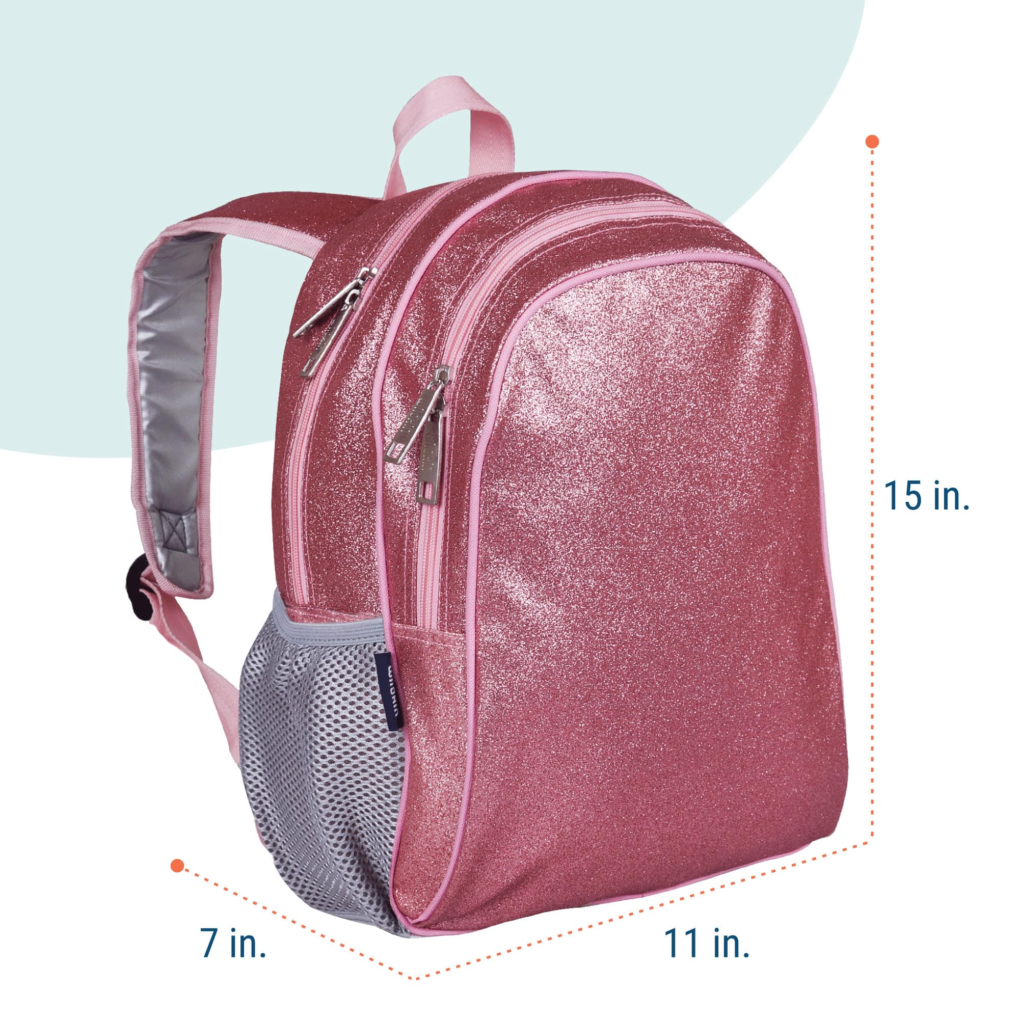 Wildkin 15-inch Kids Backpack β Durable, Padded, Adjustable for School & Travel - Pink Glitter