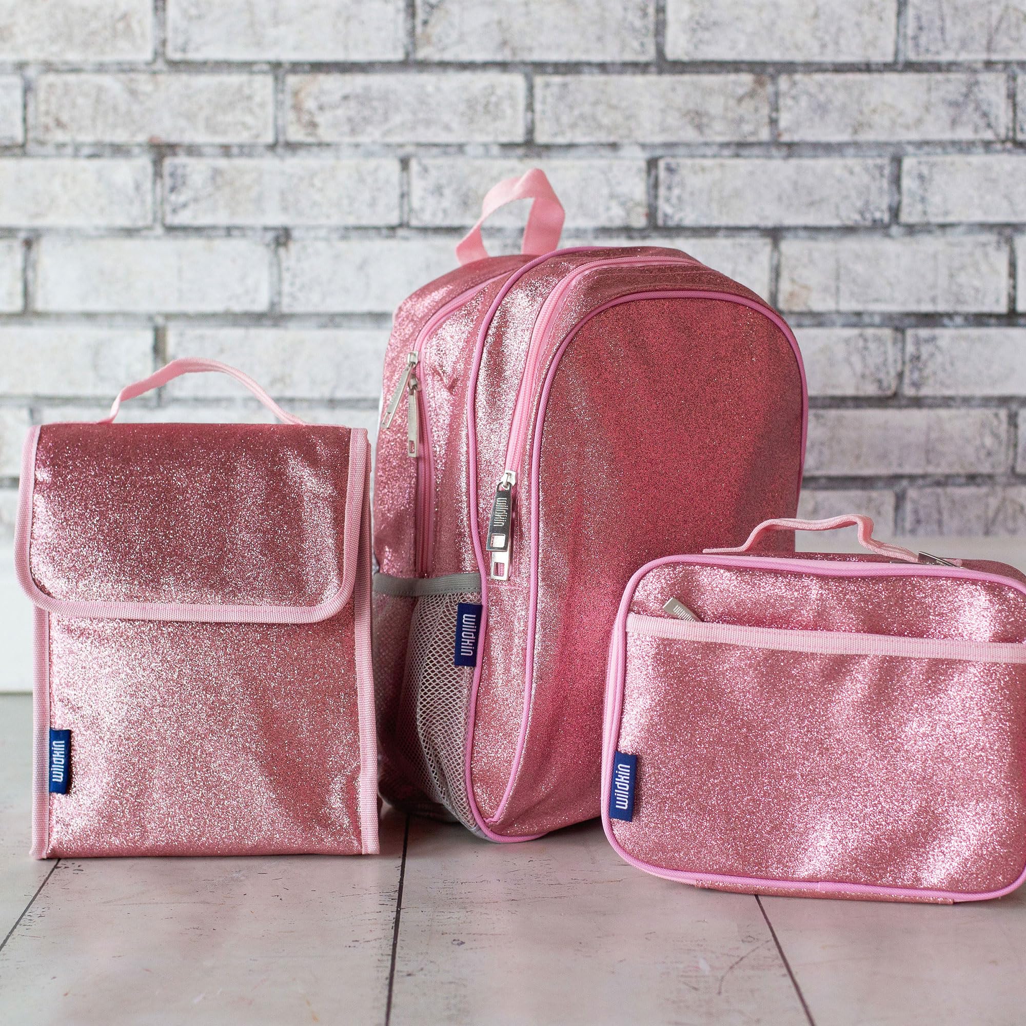 Wildkin 15-inch Kids Backpack β Durable, Padded, Adjustable for School & Travel - Pink Glitter