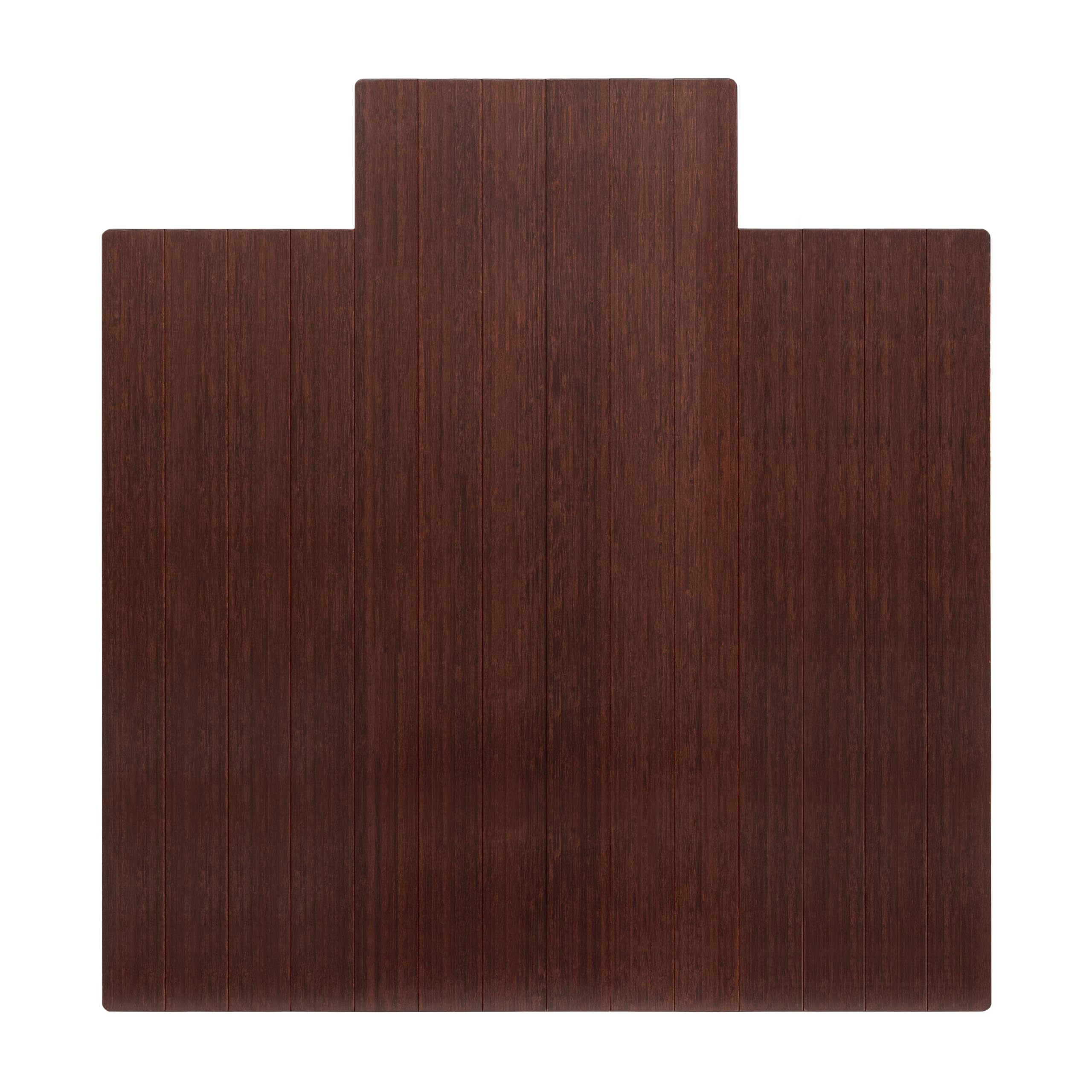 Anji Mountain Deluxe Bamboo Roll-Up Chairmat, 55 x 57-Inch, 8mm Thick, Dark Cherry
