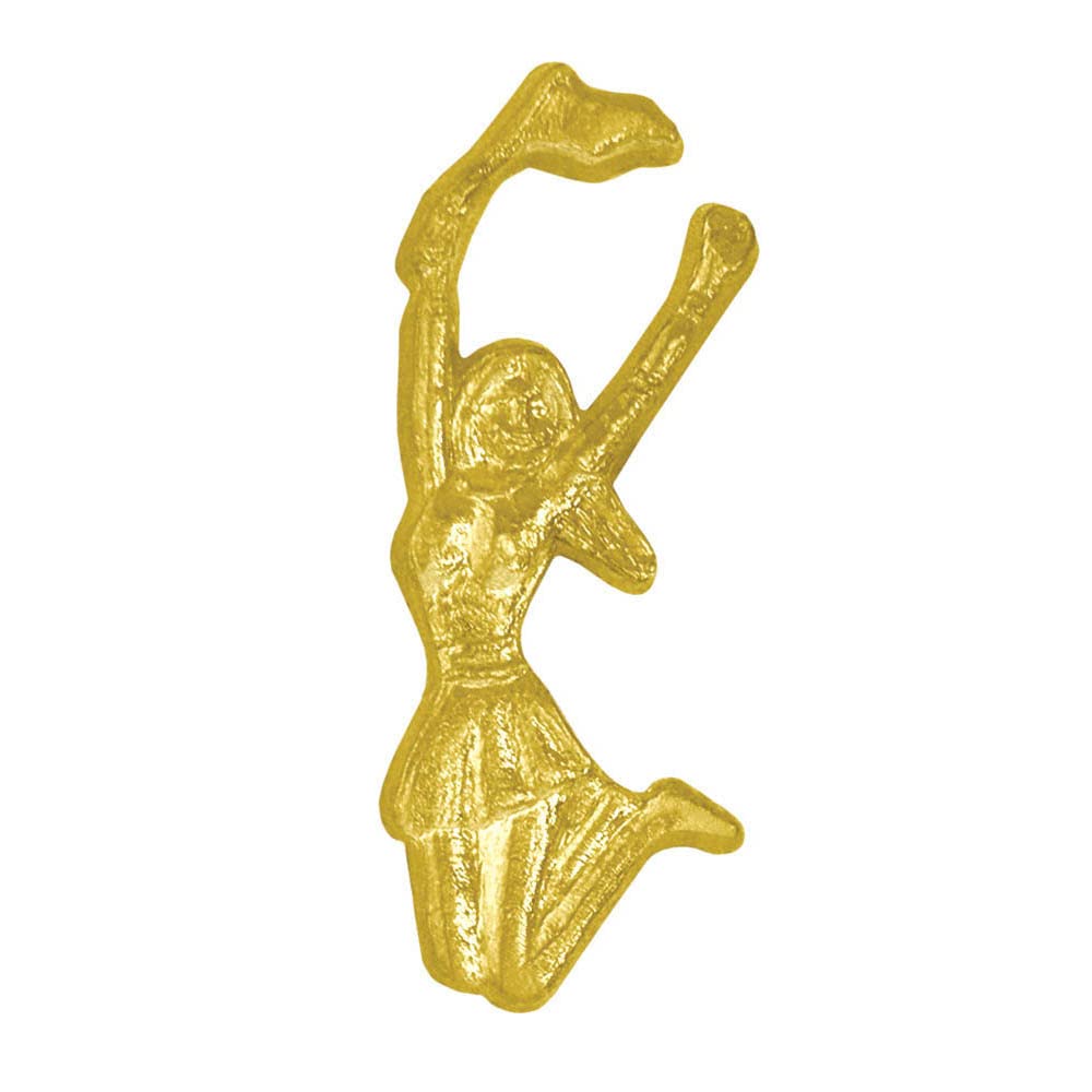 Cheerleader Pin Chenille Lapel Pins – Bright Gold Lapel Pins – Chenille Lapel Pin for women and men – Gold Finished Chenille Lapel Pin with Clutch Back