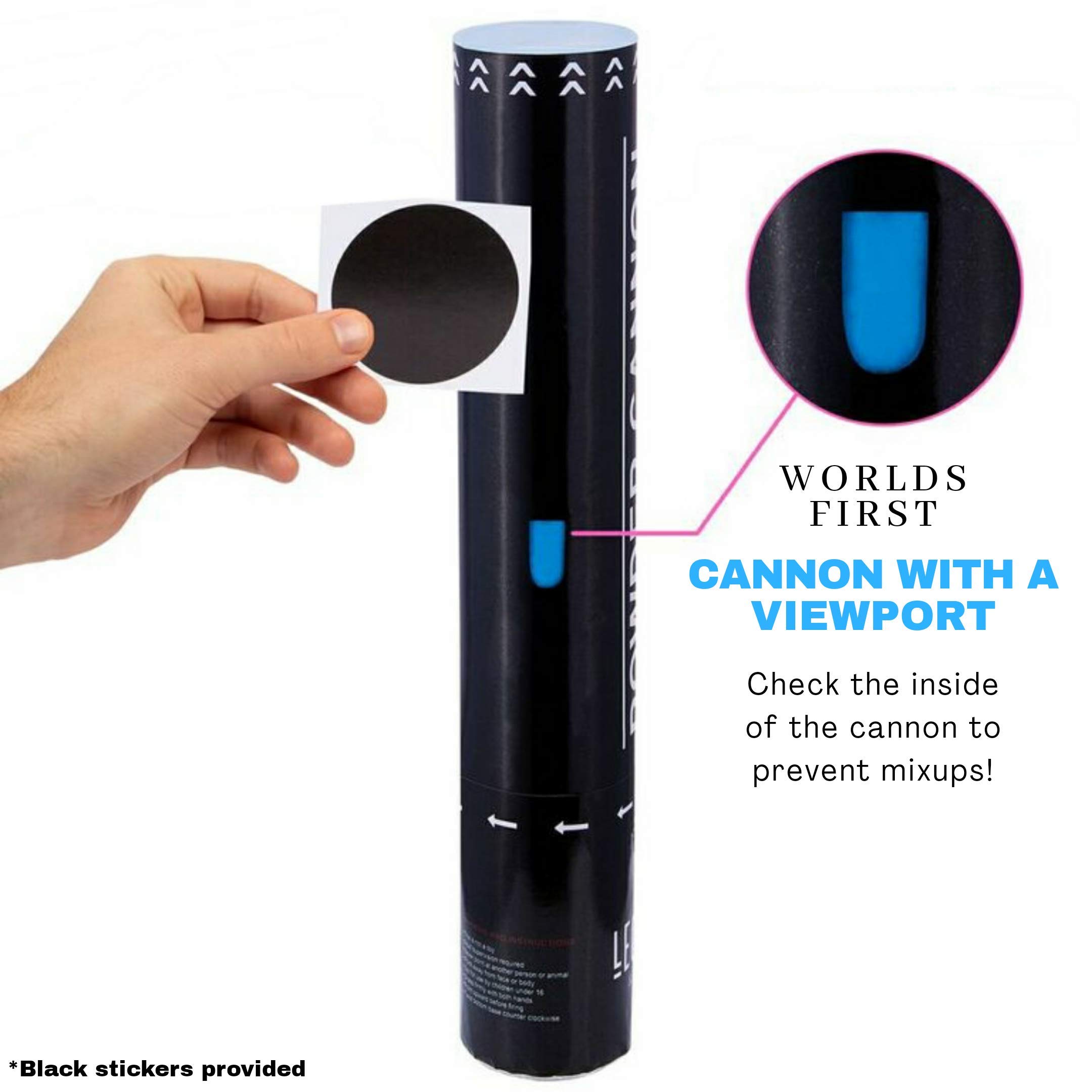 Legend & Co, Baby Gender Reveal Powder Cannons | Air Powered | Included Feature: Small Color Check Window to View Contents (2 Pink & 2 Blue Powder)