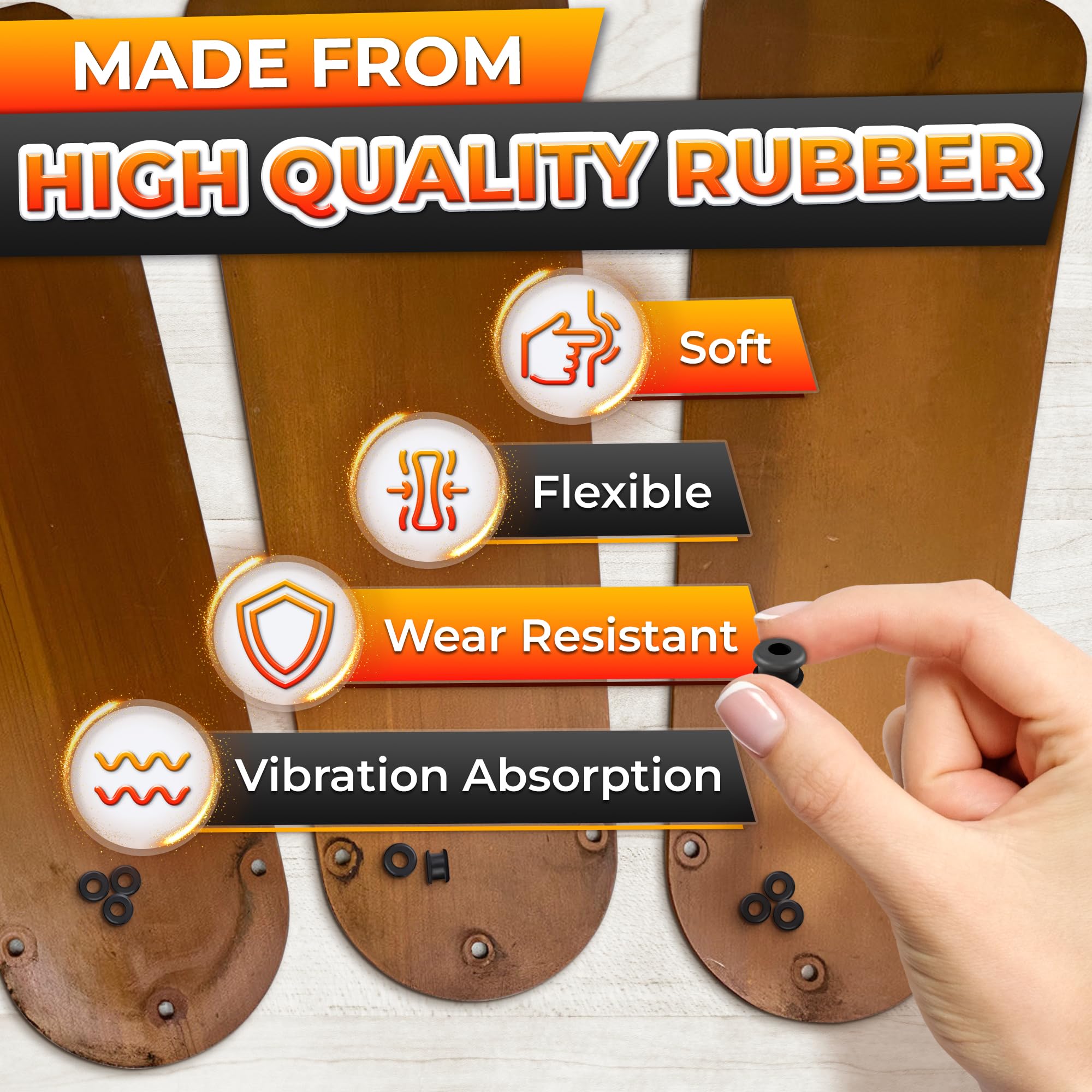 18 Pcs Rubber Grommet Kit for Hunter Ceiling Fan Parts - Grommets for Hunter Fan Blade Grommets Spare Kit - Ceiling Blade Rubber Washers