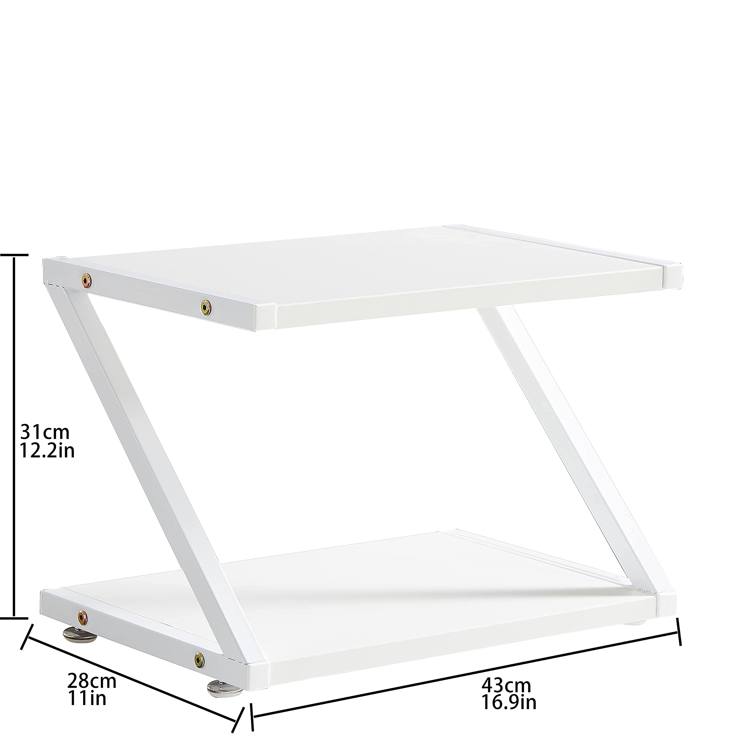 infini Printer Stand Multi-Purpose Desktop Organizer Printer Storage Rack and Shelf 2-Layer Desktop Storage Shelf Desktop Printer Stand with Paper Storage Very Suitable for Home or Office (White)